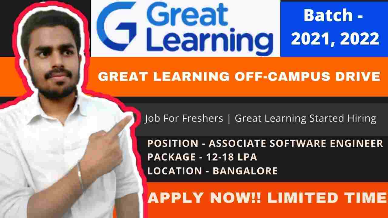 Great Learning Off-Campus Drive 2022 For Freshers | Associate Software ...